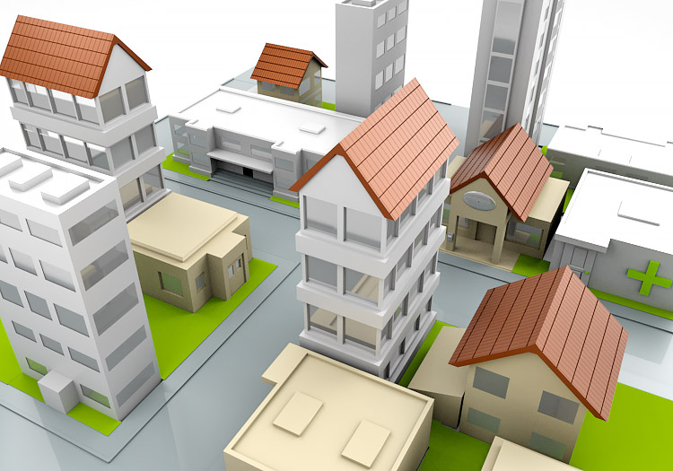 Town Center 3d model - 3DComps